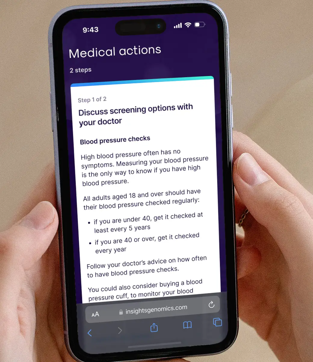 Health Insights · Powered by Genomics™